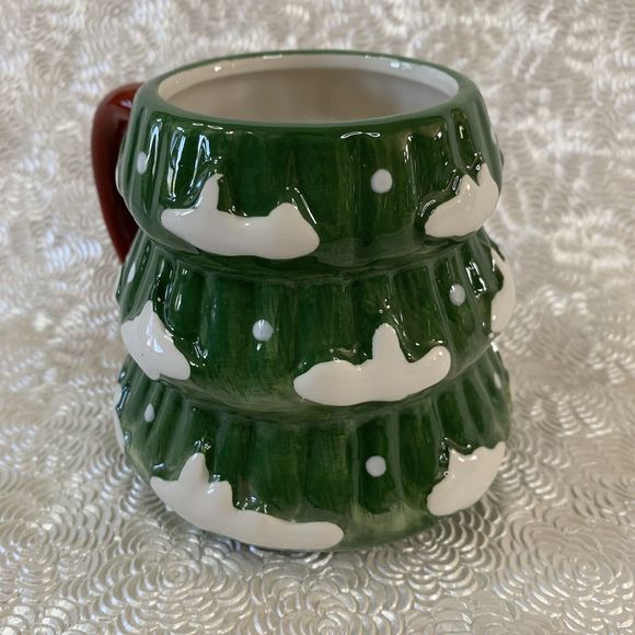 Homespun At Home | Holiday | Pine Tree Mug Cup Ceramic Snow Christmas ...